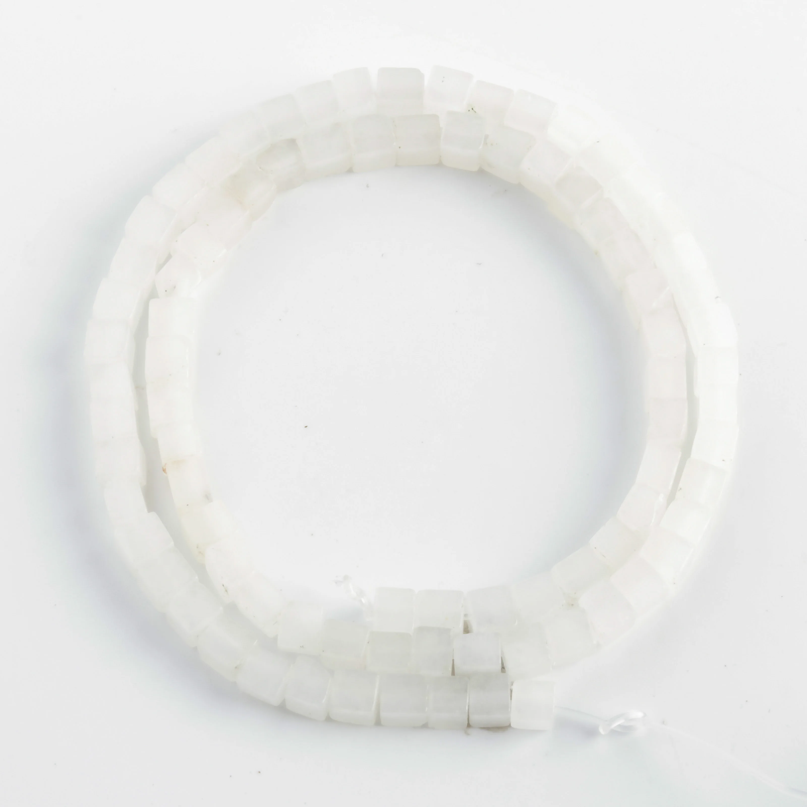 LinXiang Wholesale Natural Stone 4mm White Jade Cube Bead Loosely ...
