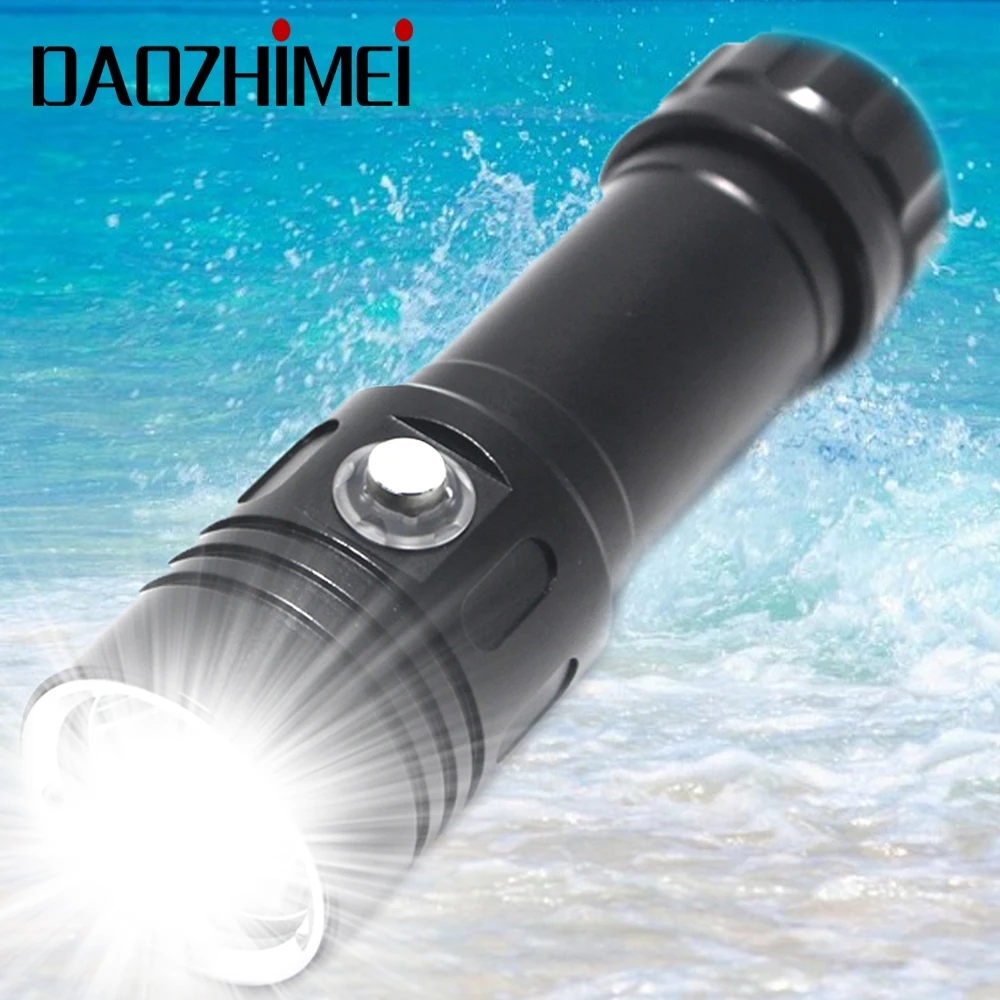 6000LM-XM-L2-Diving-flashlight-LED-Underwater-Flashlights-18650-or ...