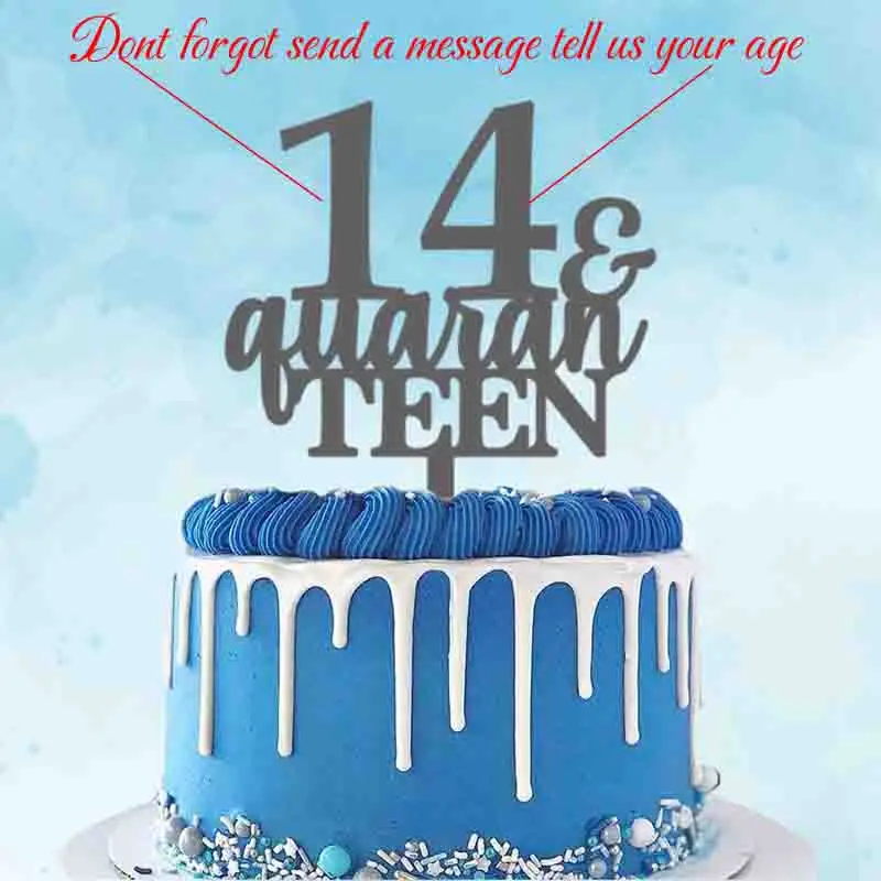 14th Blue Birthday Cake
