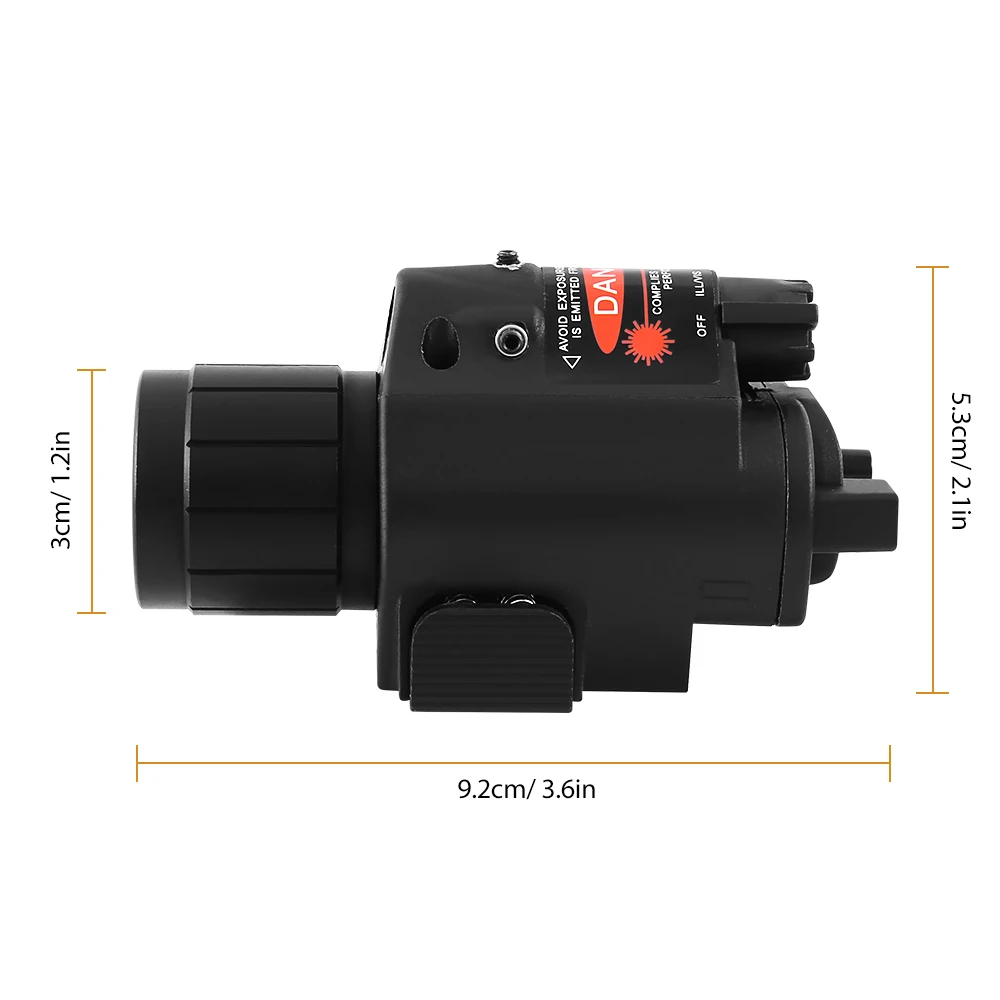 Tactical Weapon Light Military LED Gun Light Red Laser Sight 3 Modes ...