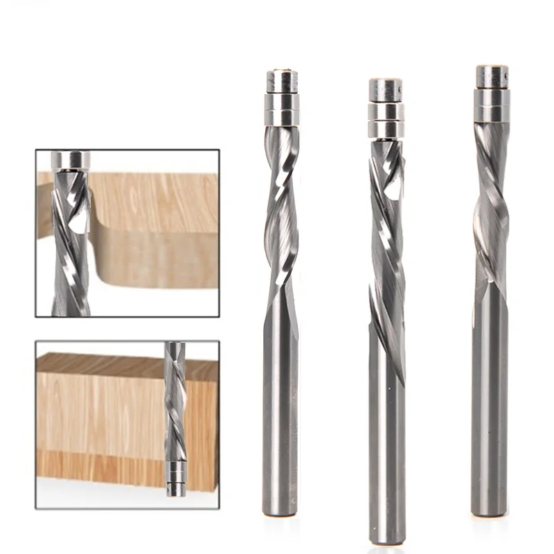 3-pcs-1-4-shank-Compression-Flush-Trim-Solid-Carbide-Spiral-Router-Bit ...