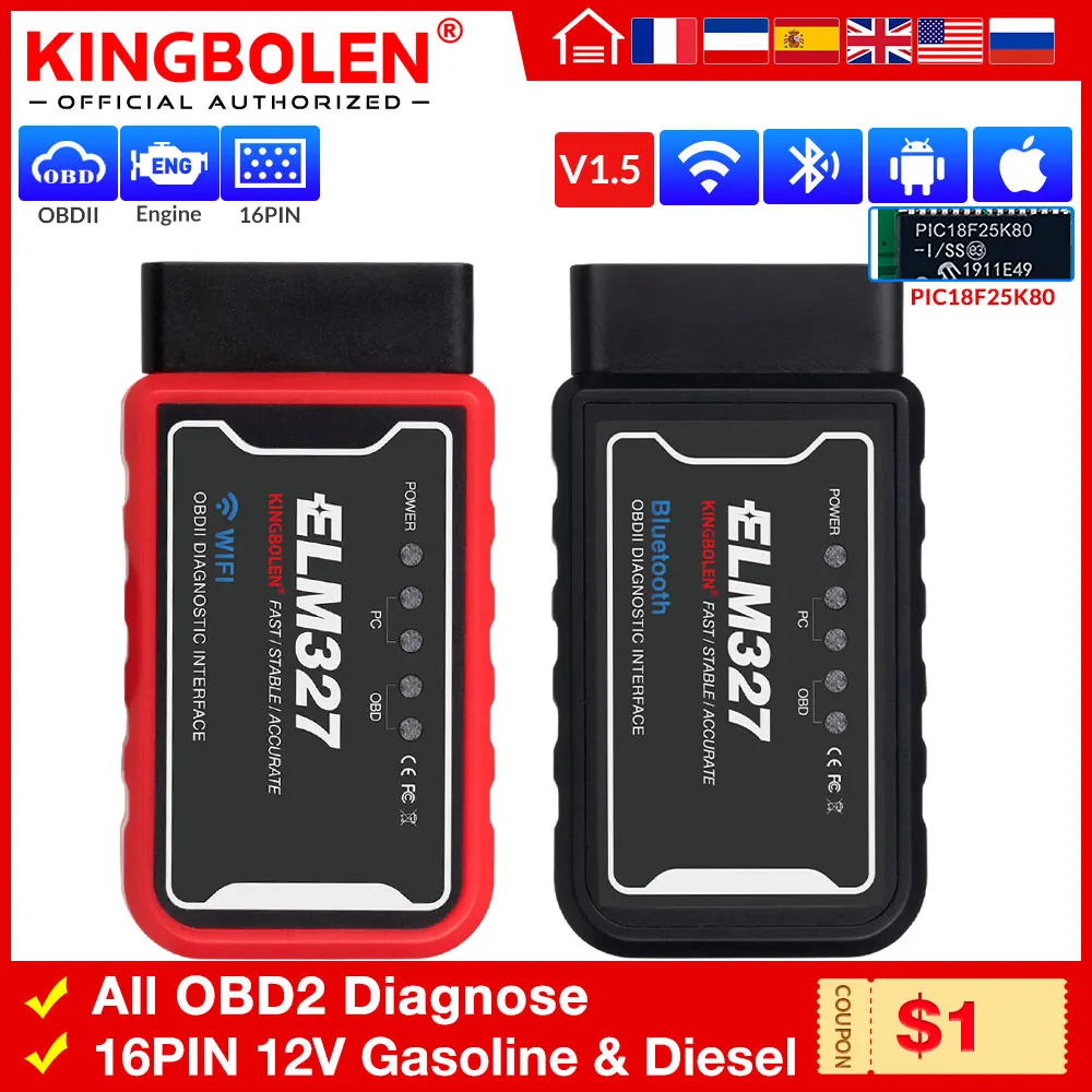 Mini ELM327 Bluetooth 2.0 Interface V2.1 OBD2 OBD 2 Auto Diagnostic ...