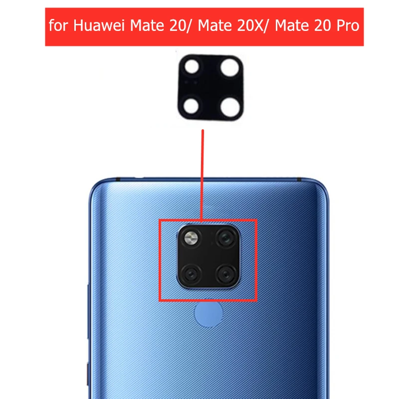 Lente de Cristal para cámara trasera de Huawei Mate 20 X, cristal de cámara trasera con ...