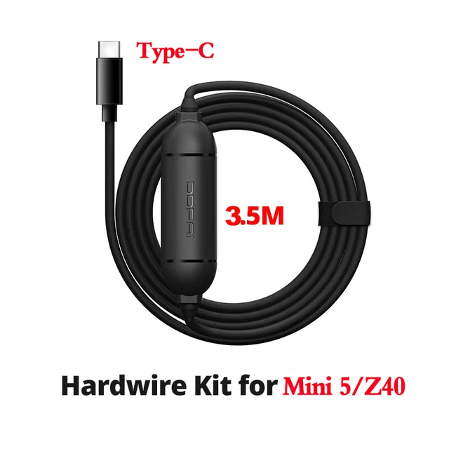 DDPAI Mini 5/Min 3/Z40/Z50 Hardwire Kit 12/24V Micro USB Type-C Car ...