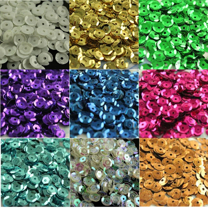 Bling 1200p 6mm Flat Round Pvc Loose Sequins Paillette Sewing Craft For ...