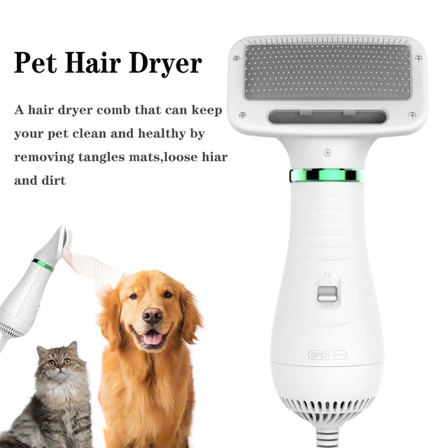 2-In-1 Pet Dog Blower Hair Dryer Comb Grooming Blower Smart Adjustable ...