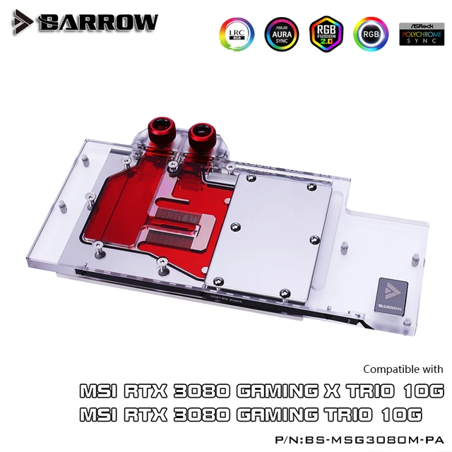 BARROW Water Block use for MSI RTX3080 GAMING X TRIO/MSI RTX3080 GAMING ...