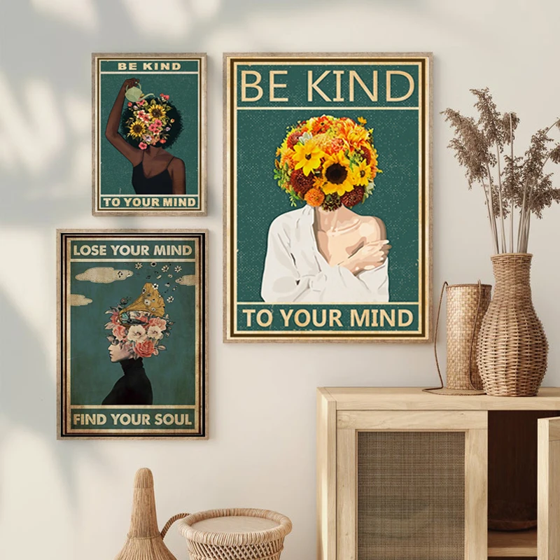 Retro Poster Lose Your Mind Find Your Soul Inspirational Quote Art ...