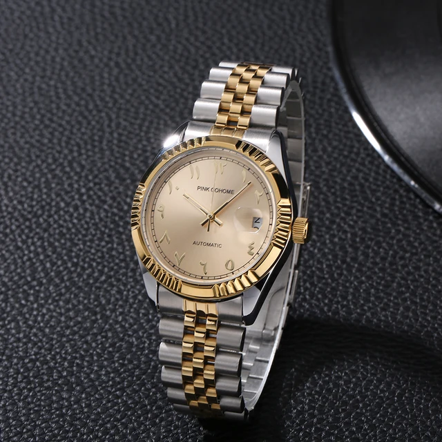 Luxury Steel Arabic Numbers Watches Automatic Movement Urdu Numerals ...
