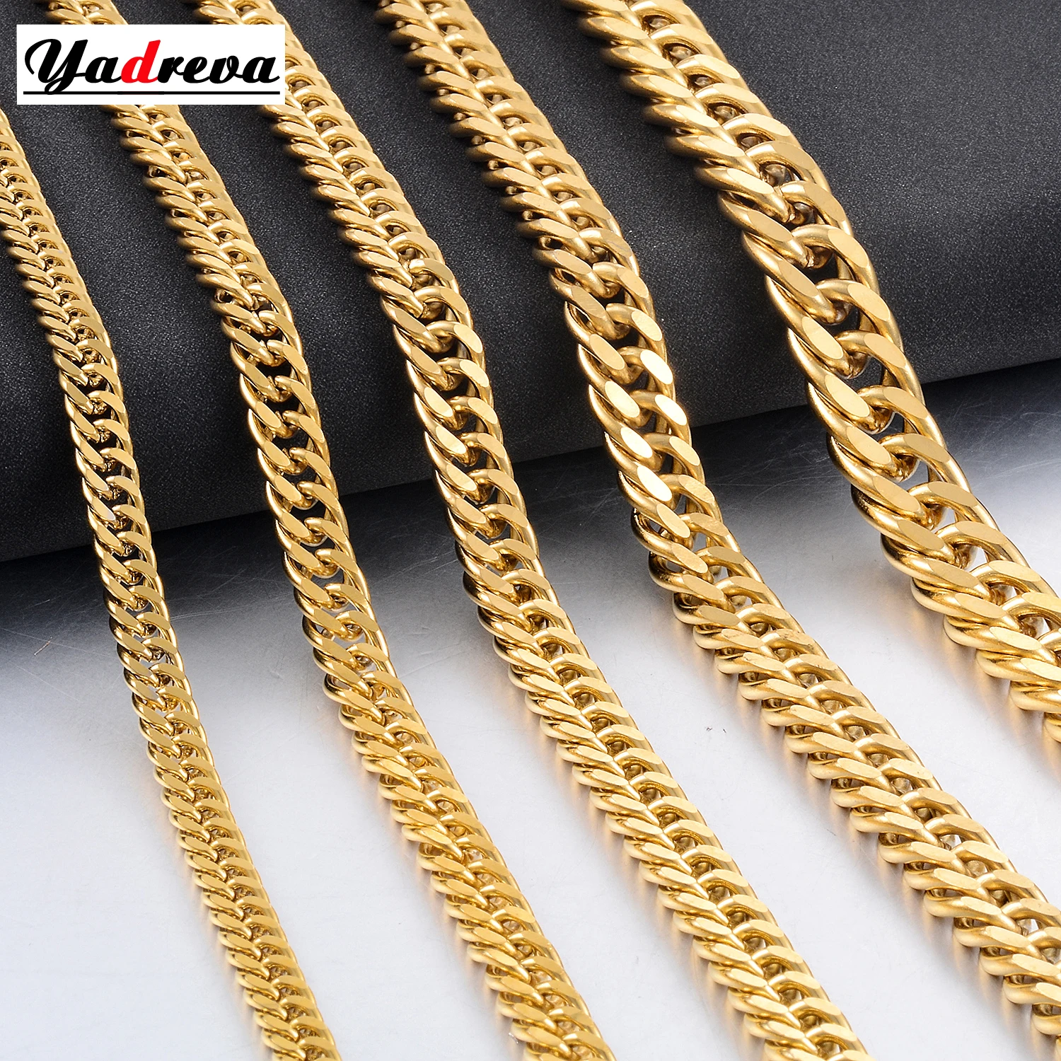 Hot Sale Stainless Steel Gold Cuban Chain Men And Women Fashion Selling ...