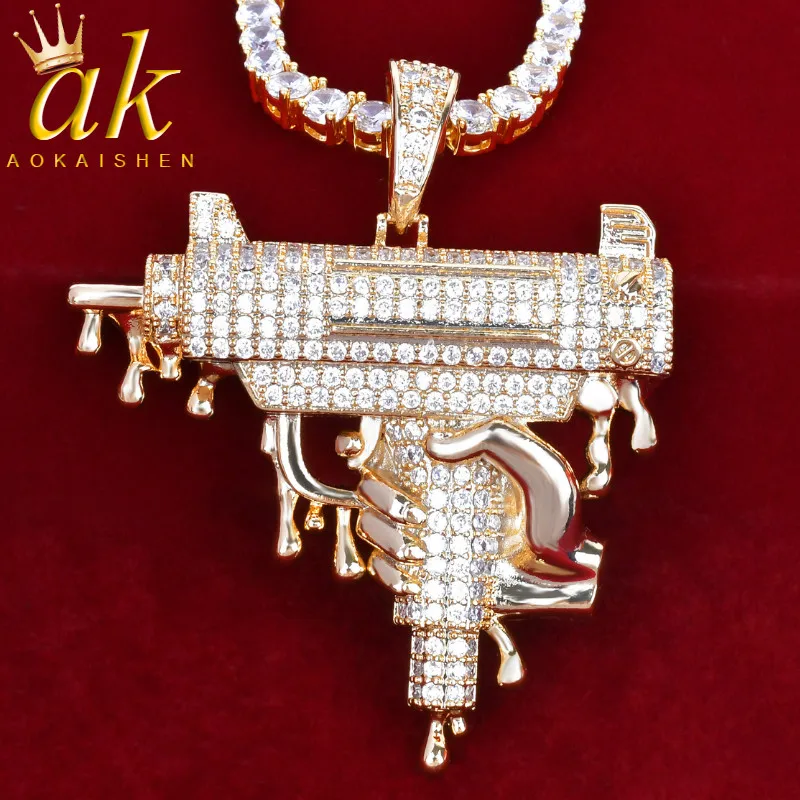 Aokaishen-Gun-Bling-Necklace-Gold-Plated-Jewelry-Copper-Full-Zircon ...