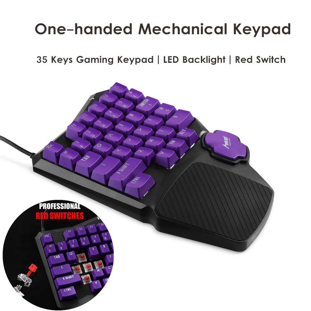 MAD GIGA P1 Wired Gaming Mechanical Keypad One handed Red Switch LED ...
