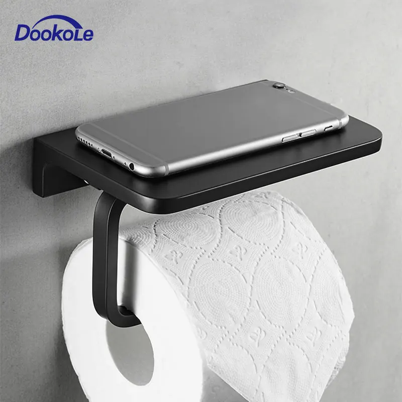 DOOKOLE soporte de papel higiénico para baño, estante de almacenamiento para teléfono ...