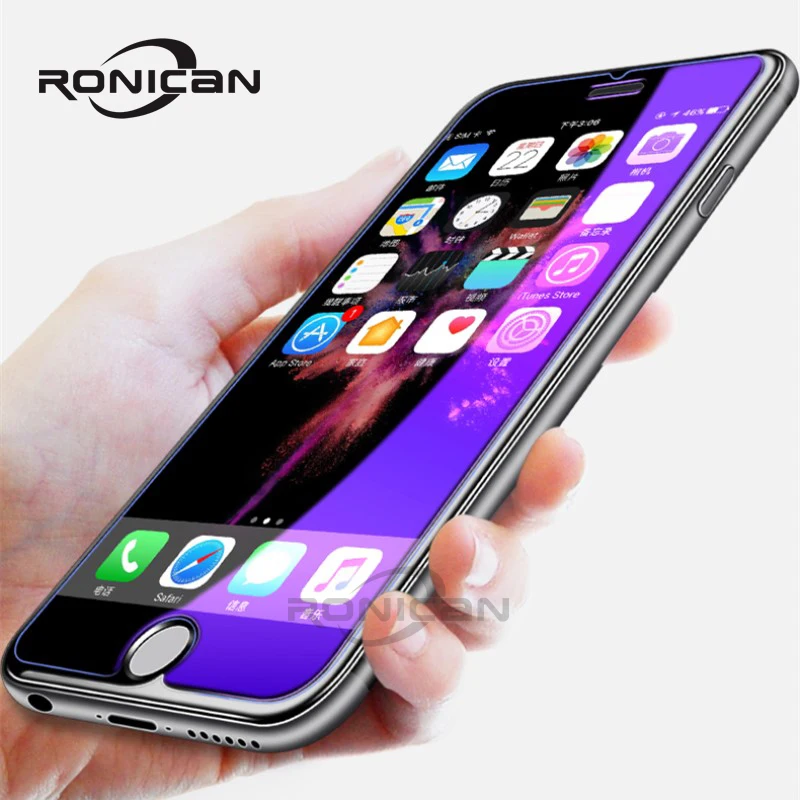 Anti-blue-glass-on-iphone-7-6s-5s-se-5C-blue-light-ray-tempered-glass ...
