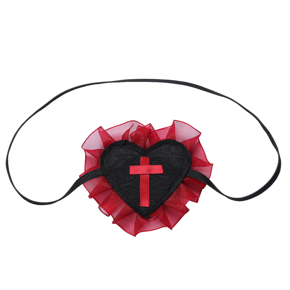 Gothic Lolita Girls Heart Cross Eyepatch Cosplay Eye Patch - Masks ...