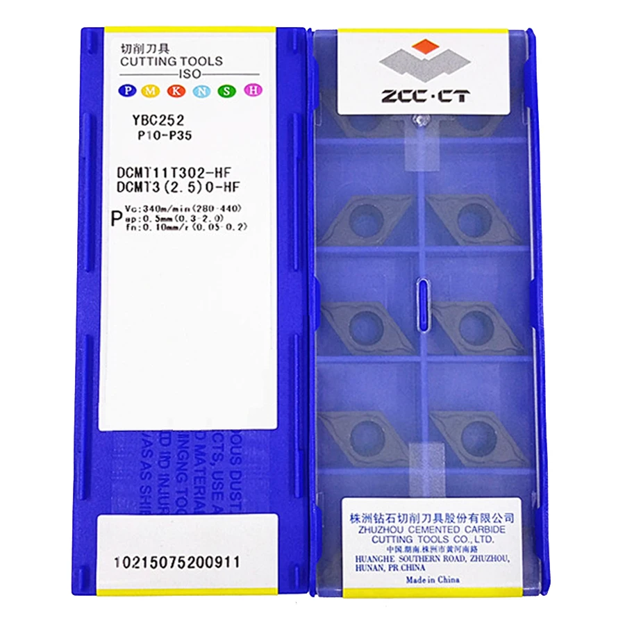 ZCC-CT-DCMT11T302-HF-DCMT11T304-HF-DCMT11T308-HF-YBC252-Carbide-Inserts ...