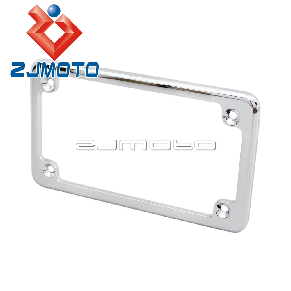 4" x 7" Aluminum Chrome Black Motorcycle License Plate Tag Cover Moto ...