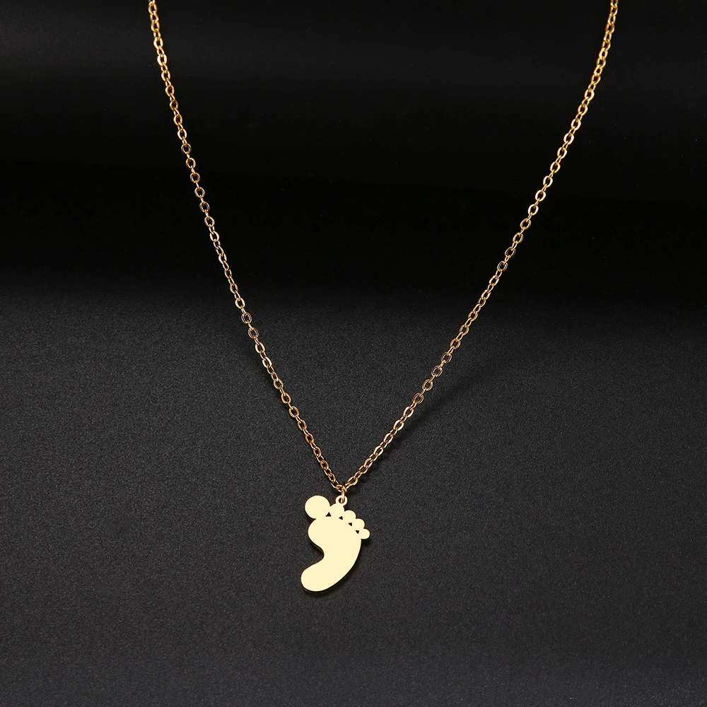 Lovely-Baby-Foot-Feet-Pendant-Necklace-for-Women-Baby-Footprint ...
