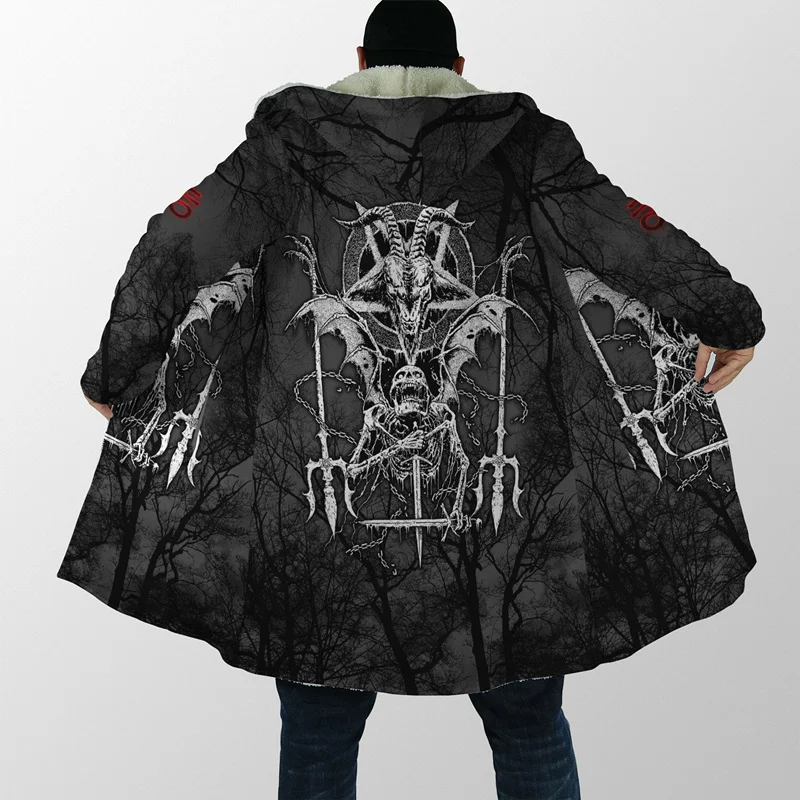 Men-s-Hooded-Cloak-Satan-Demon-Tattoo-Skull-3D-Printing-Winter-Fleece ...