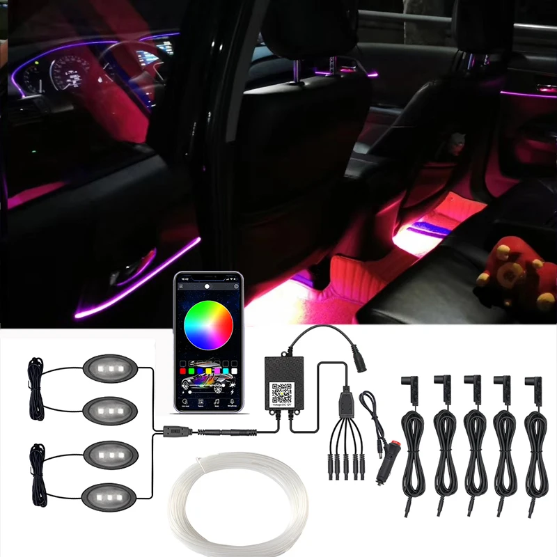 Auto Backlight Atmosphere Lamp 12v Flexible Small Size DIY Decorative ...