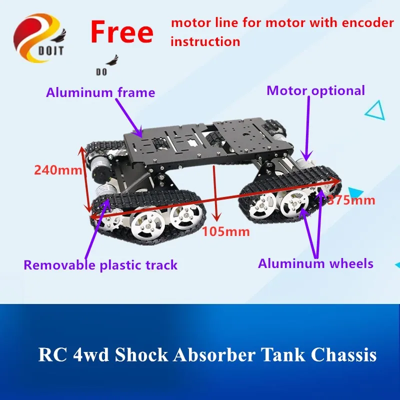 Kit de chasis de tanque de Robot con Control remoto 4wd, con 4 piezas ...