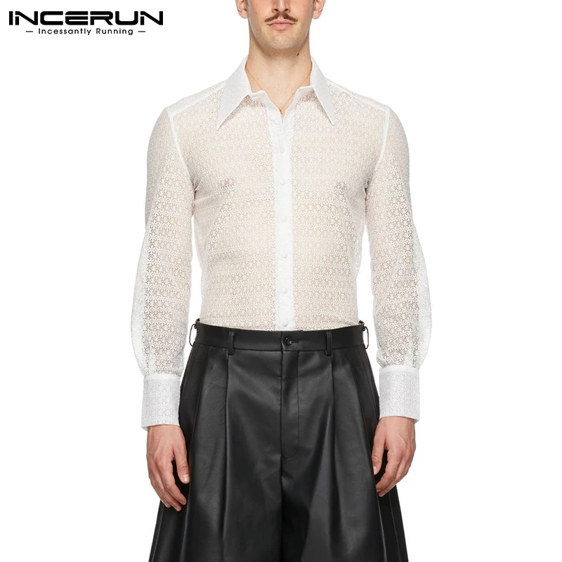 INCERUN-amerikan-tarz-erkek-moda-bluz-Tops-seksi-e-lence-tarz-dantel-t ...
