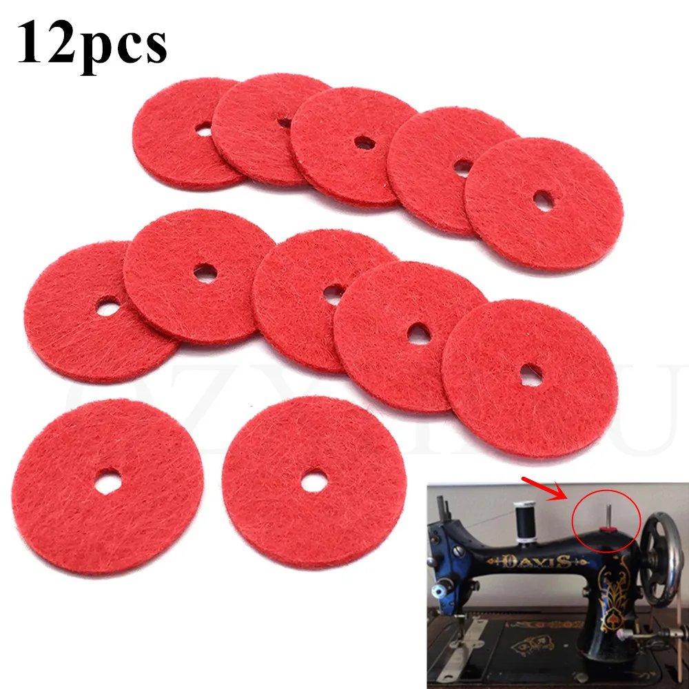 12 Pieces Sewing Machine Parts Spool Pin Red Felt Pads Diy Crafts For ...