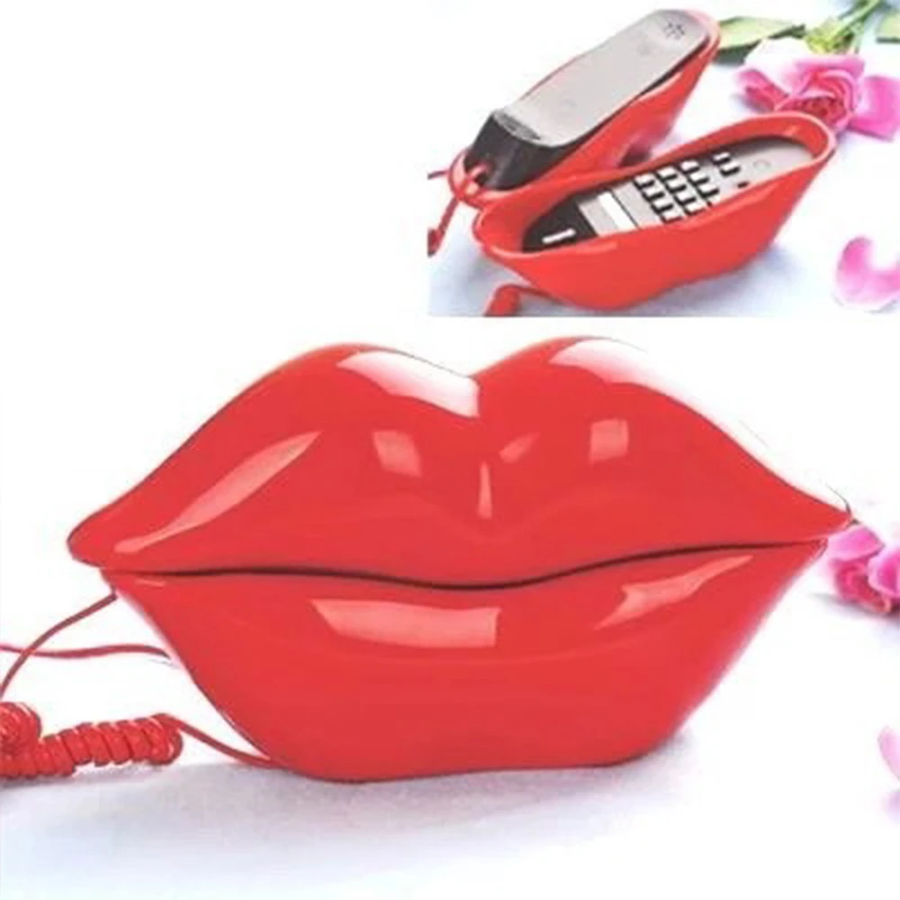 Novelty Lips Telephone Hotel Office Decoration Red Pink Rose Red Mouth ...