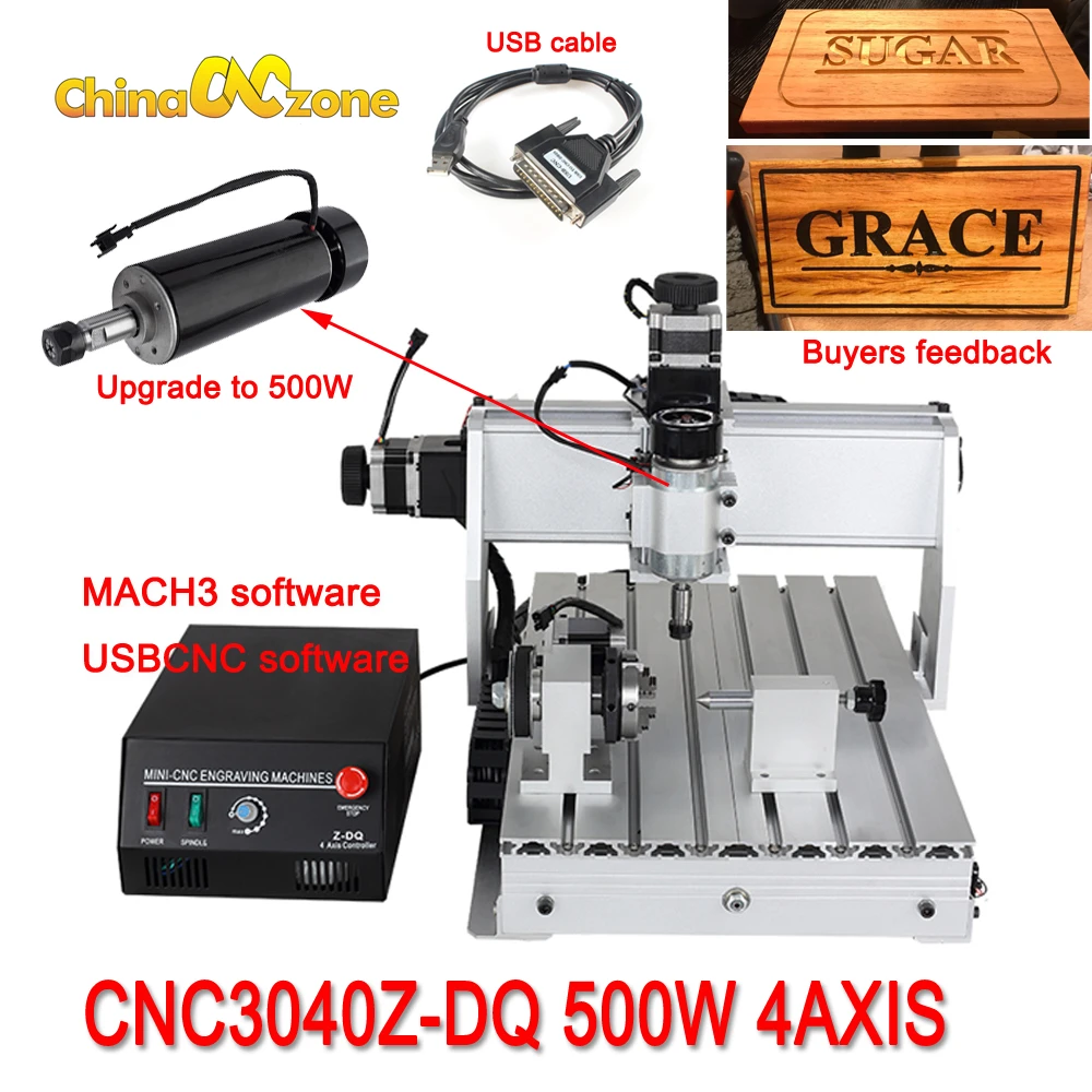 Cnc 3040z-dq 4-axis Mini Cnc Milling Machine Engraver Engraving Milling ...
