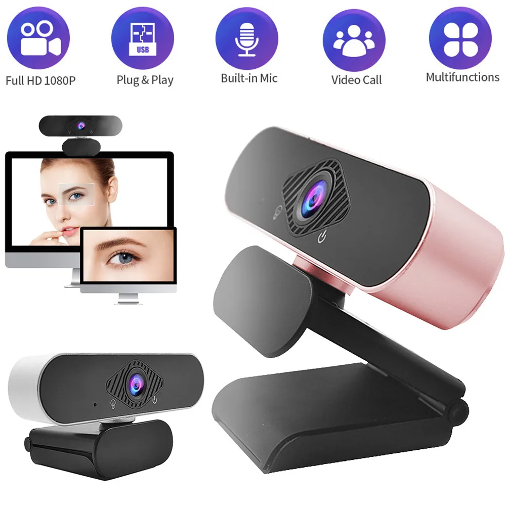 Mini 1080P Full HD PC Computer Camera USB 2.0 Webcam Built in Mic For ...