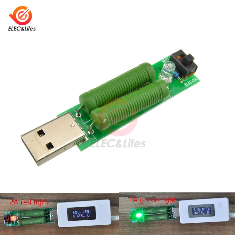 Electronic-USB-Mini-Discharge-Load-Resistor-2A-1A-With-Switch-1A-Green ...