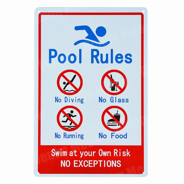 No Running Pool Sign