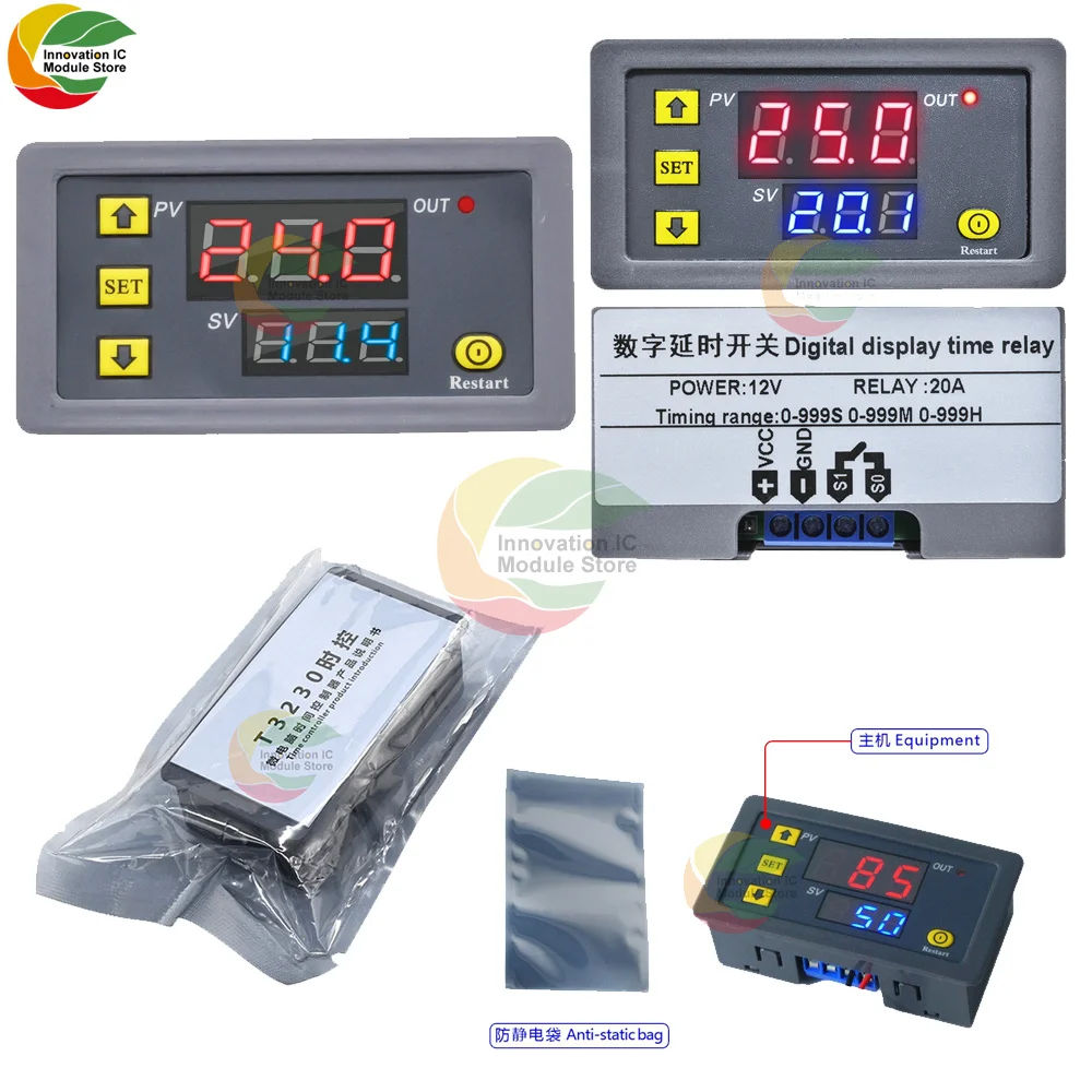 T3230-110V-220V-12V-24V-Digital-Time-Delay-Relay-LED-Display-Cycle ...