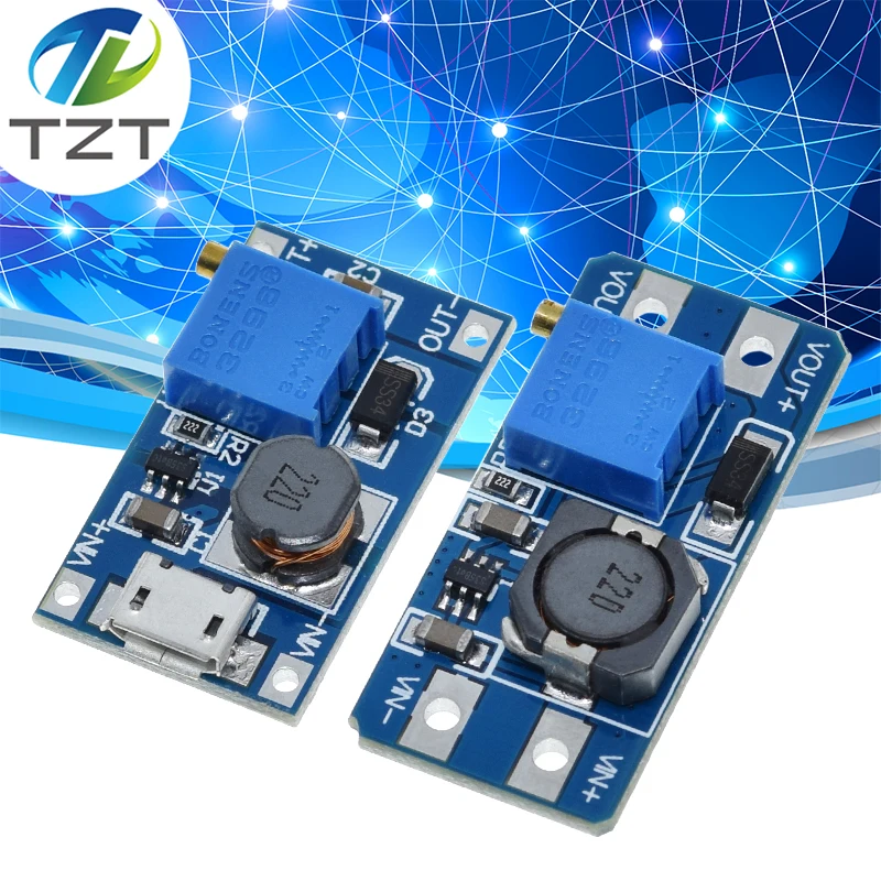 Mt3608 Dc-dc Adjustable Boost Module 2a Boost Plate Step Up Module With ...
