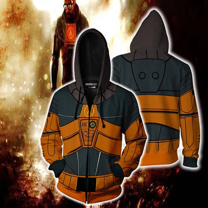 Sweatshirts Men Hooded Half Life 3D Printed Hoodies Casual Tracksuit ...
