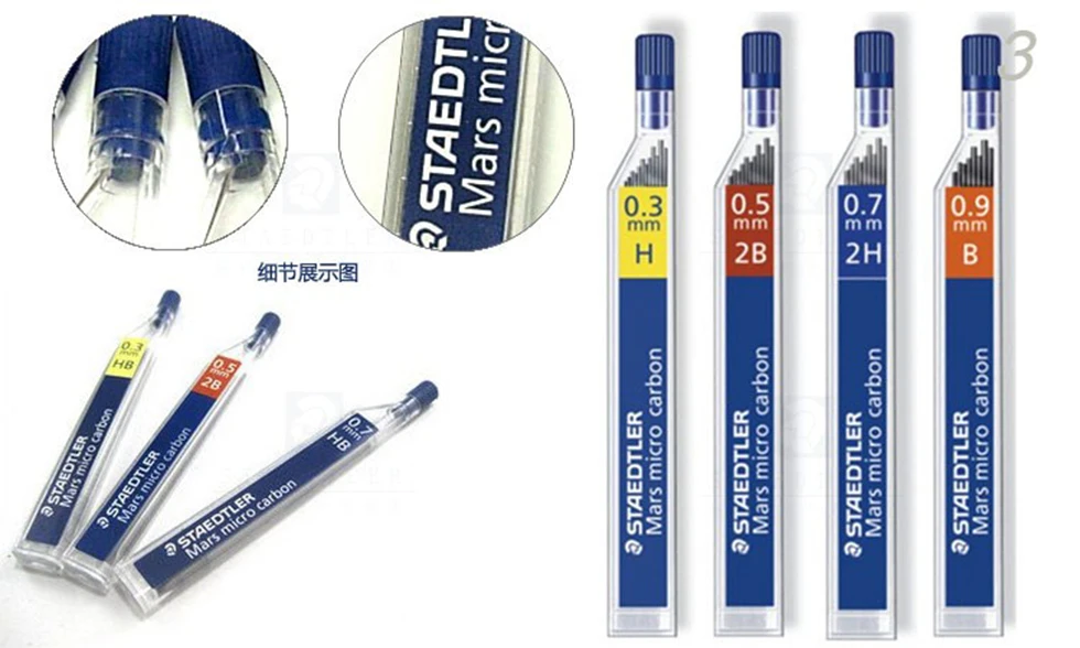 CRAYON GRAPHITE,0.5B STAEDTLER 250--crayon mécanique 250, plomb Super ...