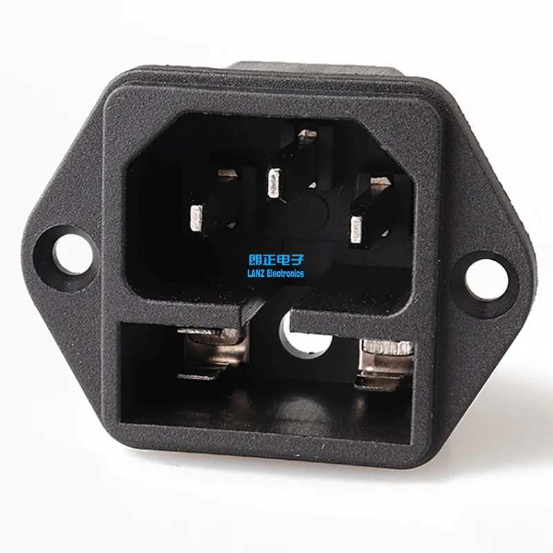 LZ-14-F1-4P-IEC-Inlet-C14-Power-Socket-With-Fuse-Holder-10A-250V-Cooper ...