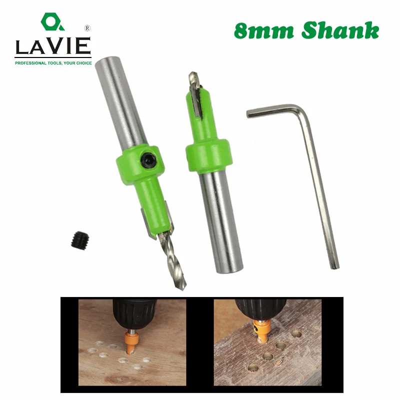 LAVIE-1pc-8mm-Shank-HSS-Woodworking-Ti-Countersink-Rounter-Bit-Screw ...