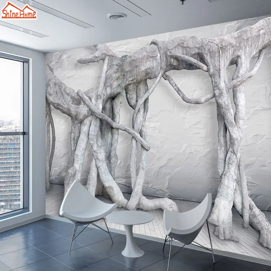 Modern 3d Tree Root Pattern Wallpapers Mural Rolls 3 d Wallpaper for ...
