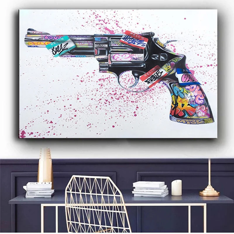 Prints Digital Prints Art & Collectibles Gun wall art etna.com.pe