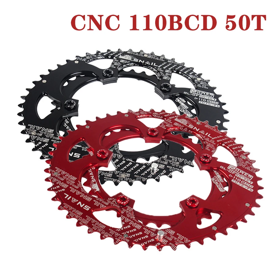 Aluminum alloy cycling chainwheel black red CNC 130 BCD chainwheel 50T ...