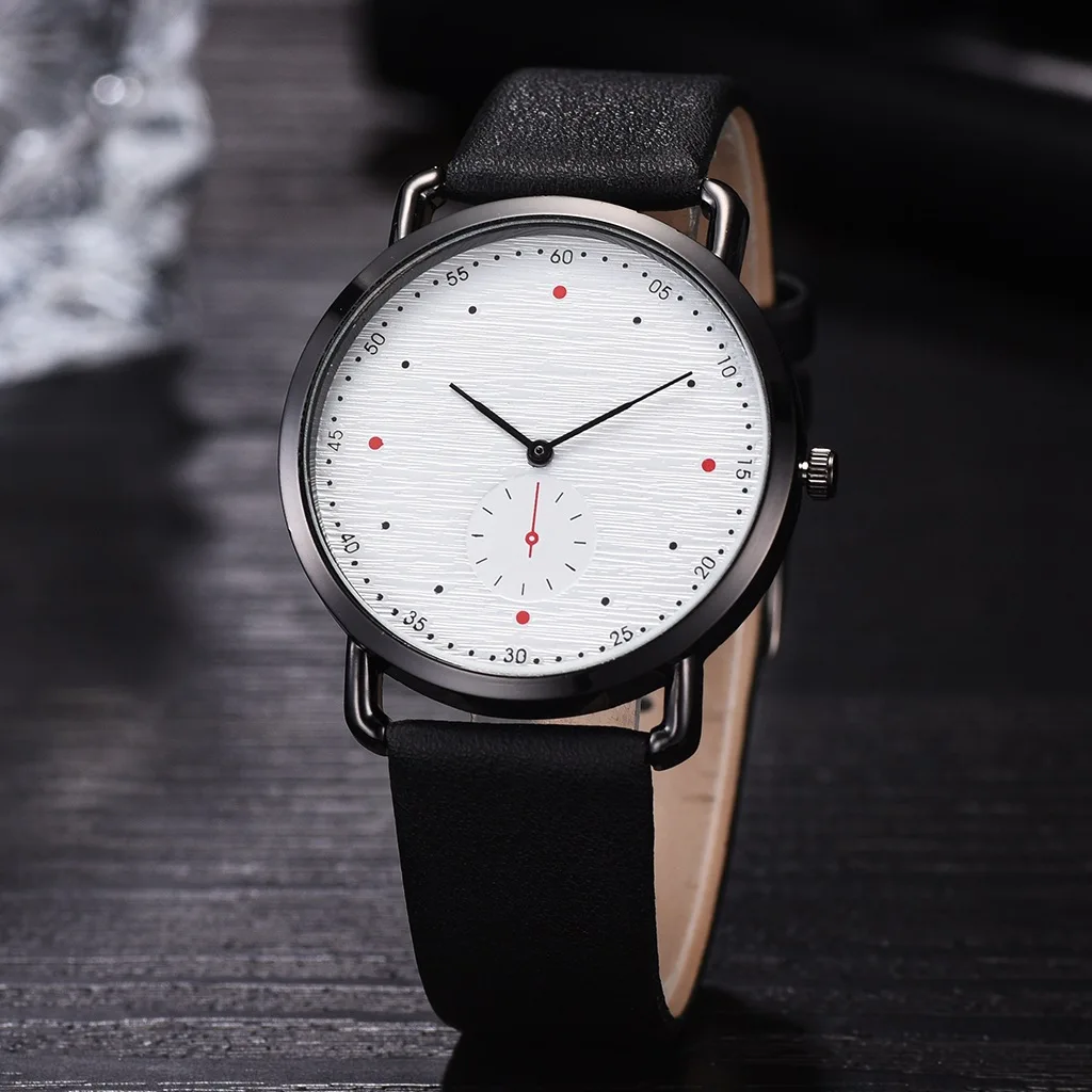 Relógios masculinos minimalista, relógios com pulseira de couro ...