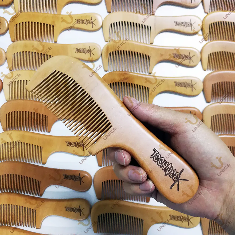 MOQ Custom LOGO Wood Beard Combs Hair Comb With Handle Wooden Comb For ...
