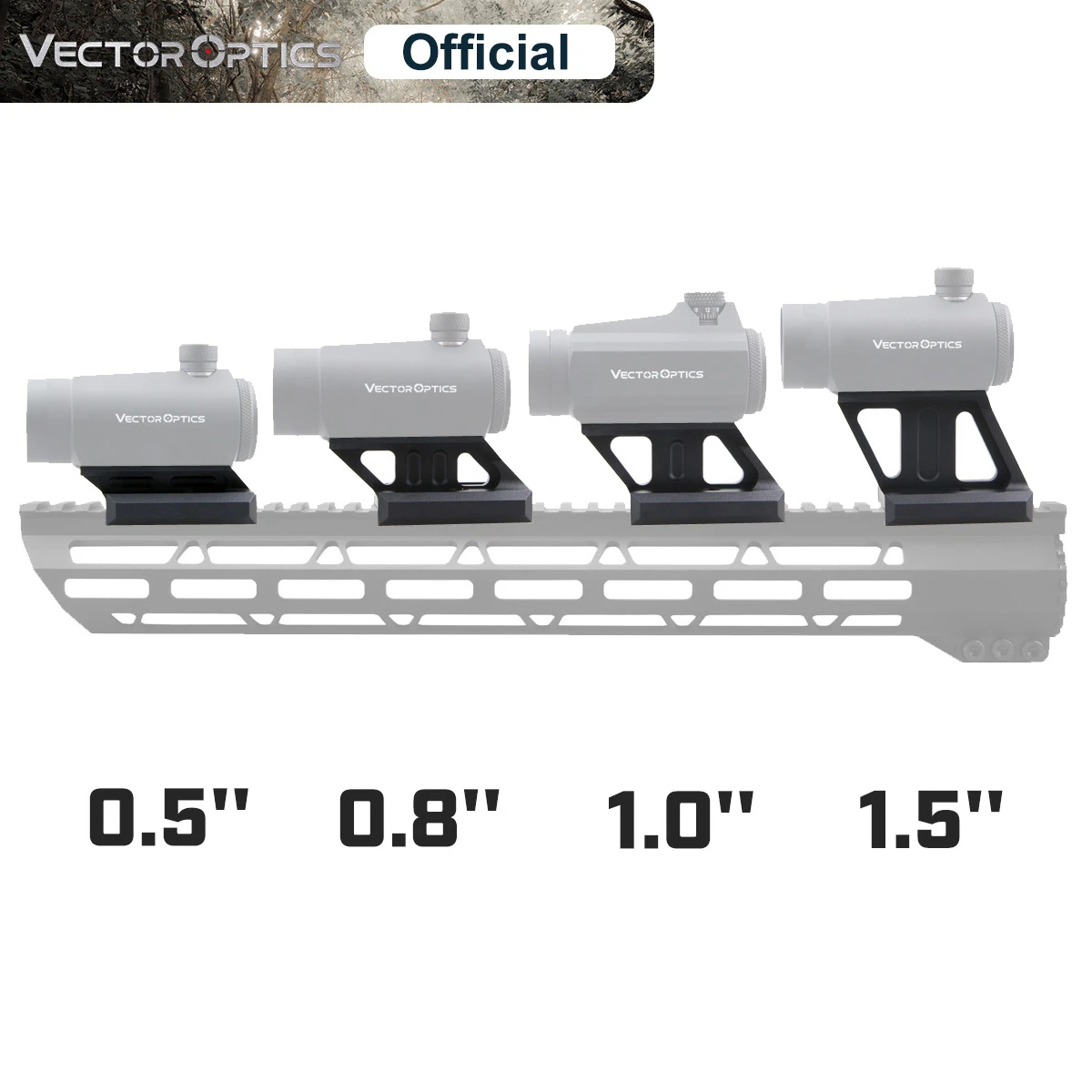 Vector Optics Red Dot Riser Rail Mount 0.5" 0.83" 1.0" 1.5" Cantilever ...