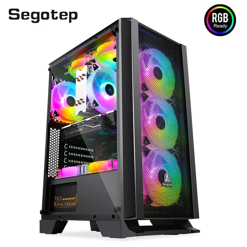 Segotep Mid-tower Gaming Pc Case Tempered Glass Atx Pc Case Argb 120mm ...