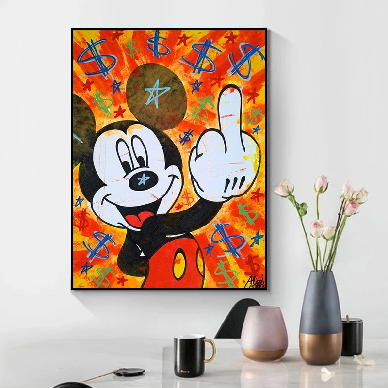 Mickey Mouse Middle Finger Obey