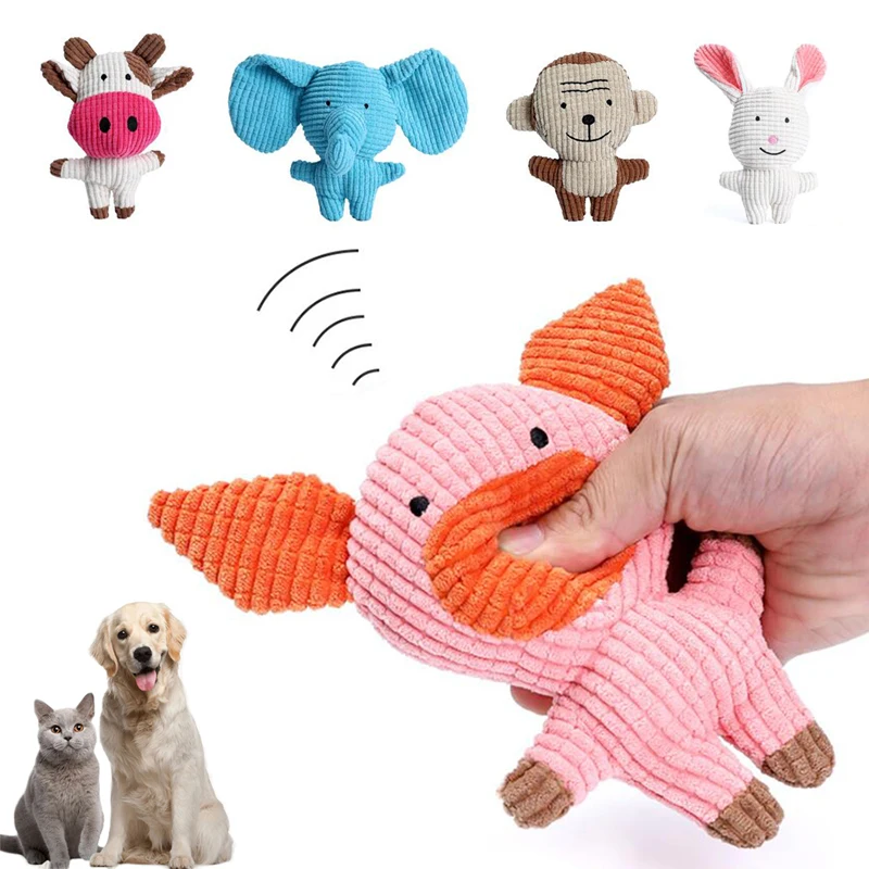 Cute-Animal-Shape-Plush-Toys-For-Small-Large-Dogs-Puppy-Squeaky-Toy ...