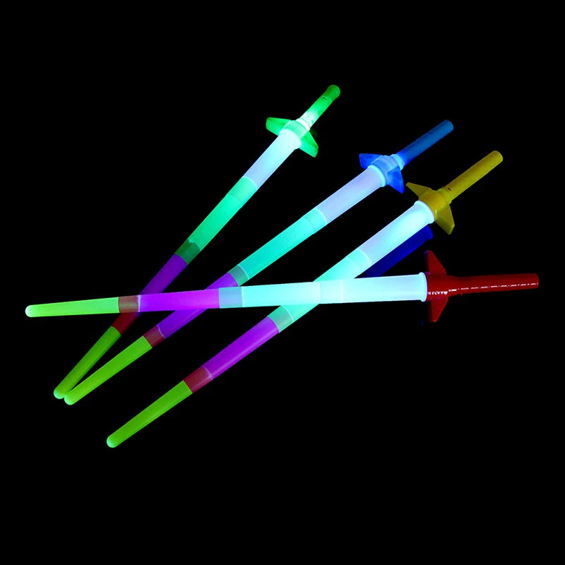 1 PC LED Glow Stick 4 Section Extendable LED Glow Sword Kids Toy ...