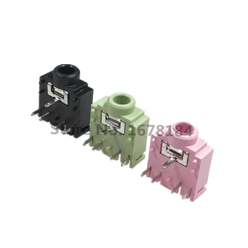 100Pcs PJ 307 PJ307 Green/Pink/Black 3.5mm Stereo Jack Socket Audio ...