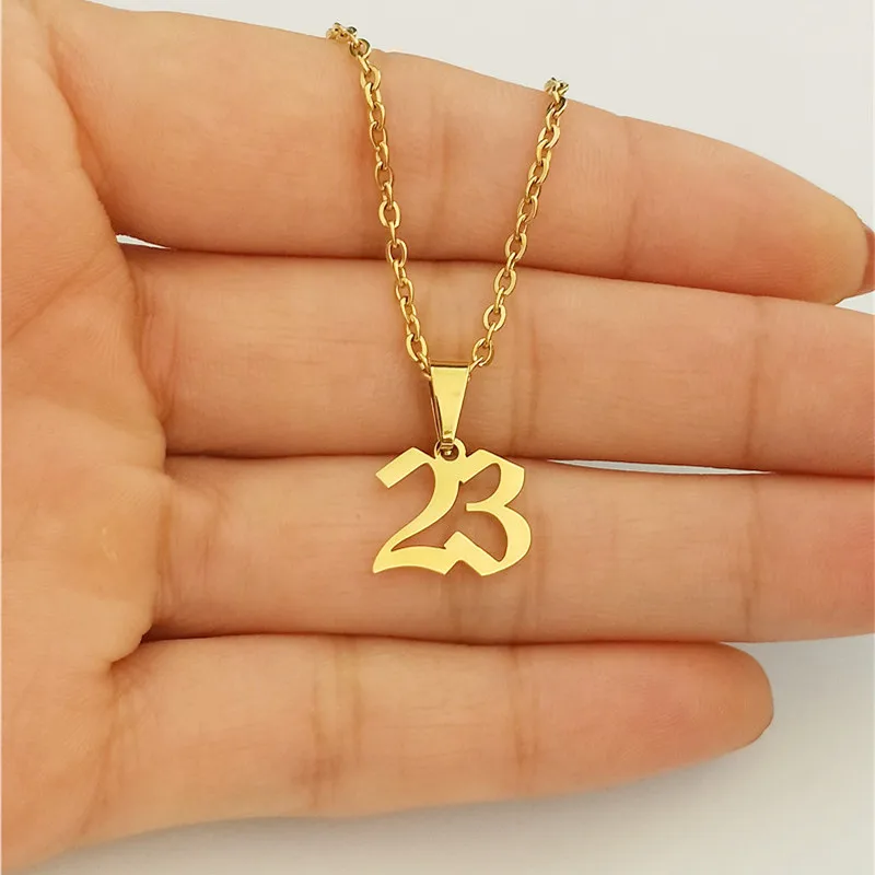 Personalized Jewelry Goth Number Necklaces For Women Stainless Steel ...